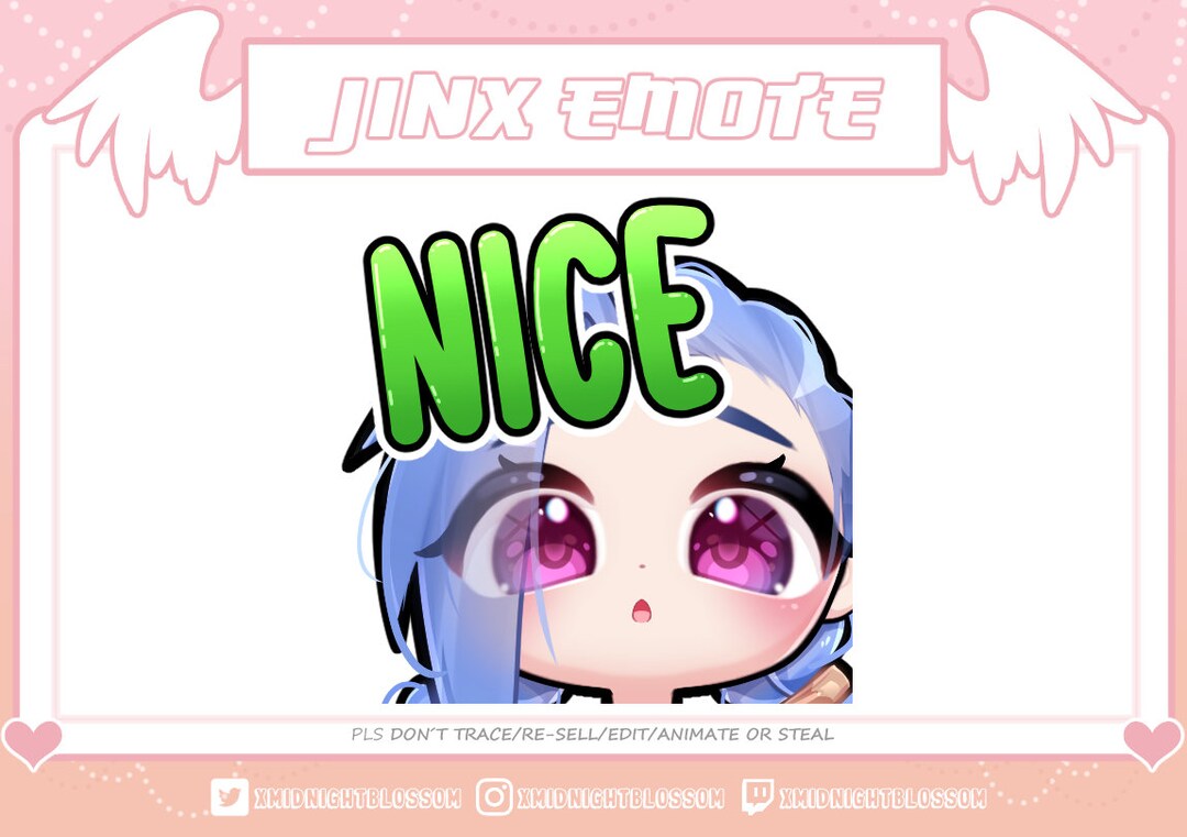 Cute Jinx League of Legends "nice" Emote|twitch Discord Emotes | Twitch ...
