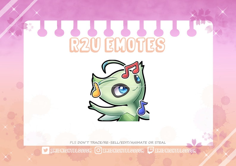 Celebi Dance Party Music Emote Cute Twitch Discord Emote for Streamers ...