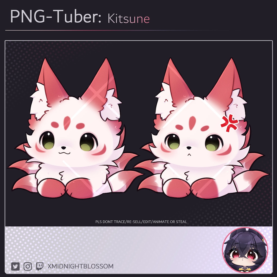 Cute Kitsune Chibi | PNG Tuber | Stream Asset | Cam |reactive PNG ...