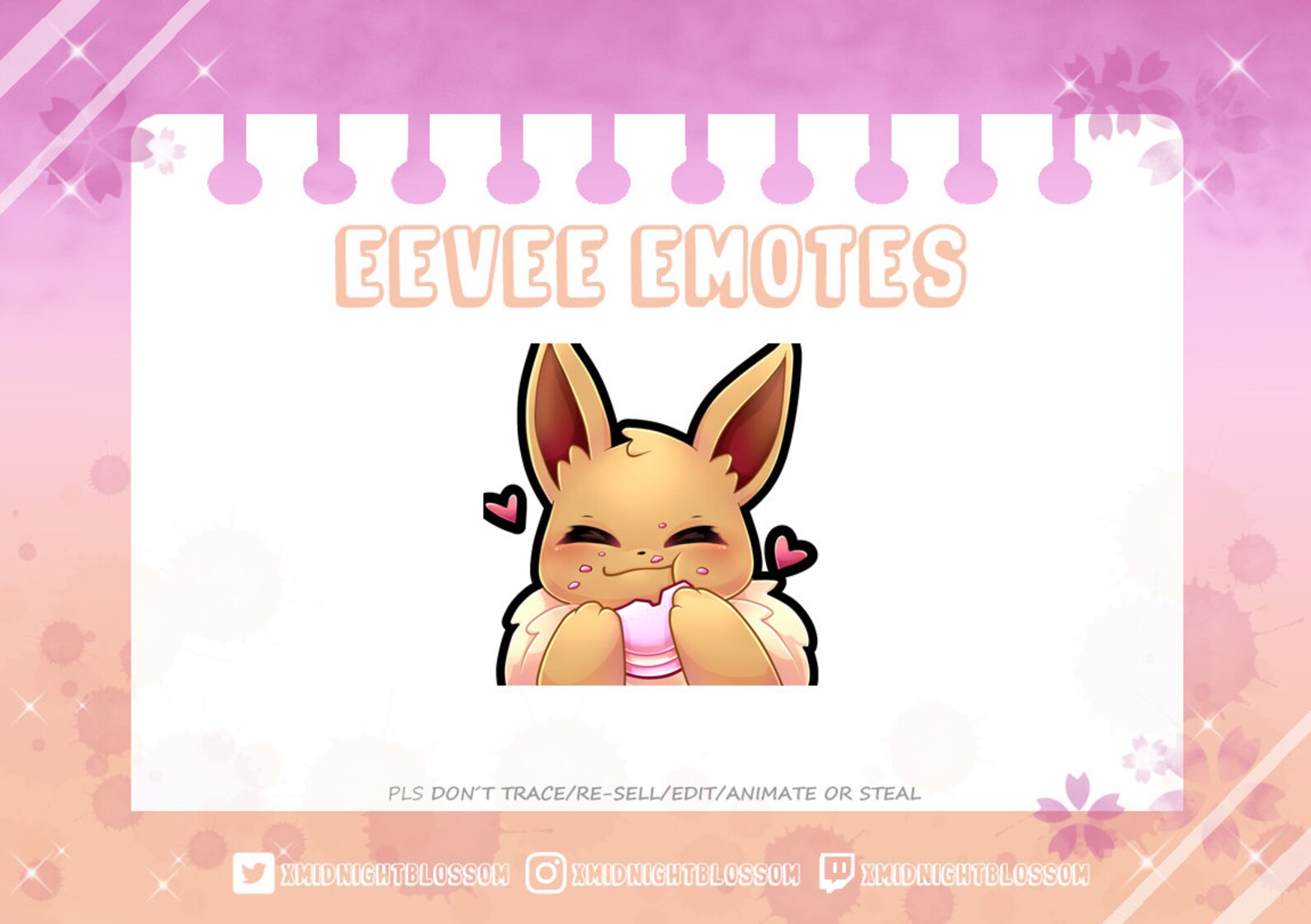 Cute Eevee Eevee Nom Eat Emote for Twitch/discord Sticker - Etsy