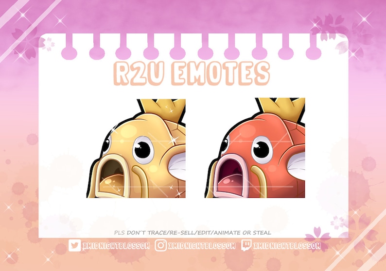 Magikarp & Shiny Magikarp Pog Emote for Twitch Discord Emote for ...