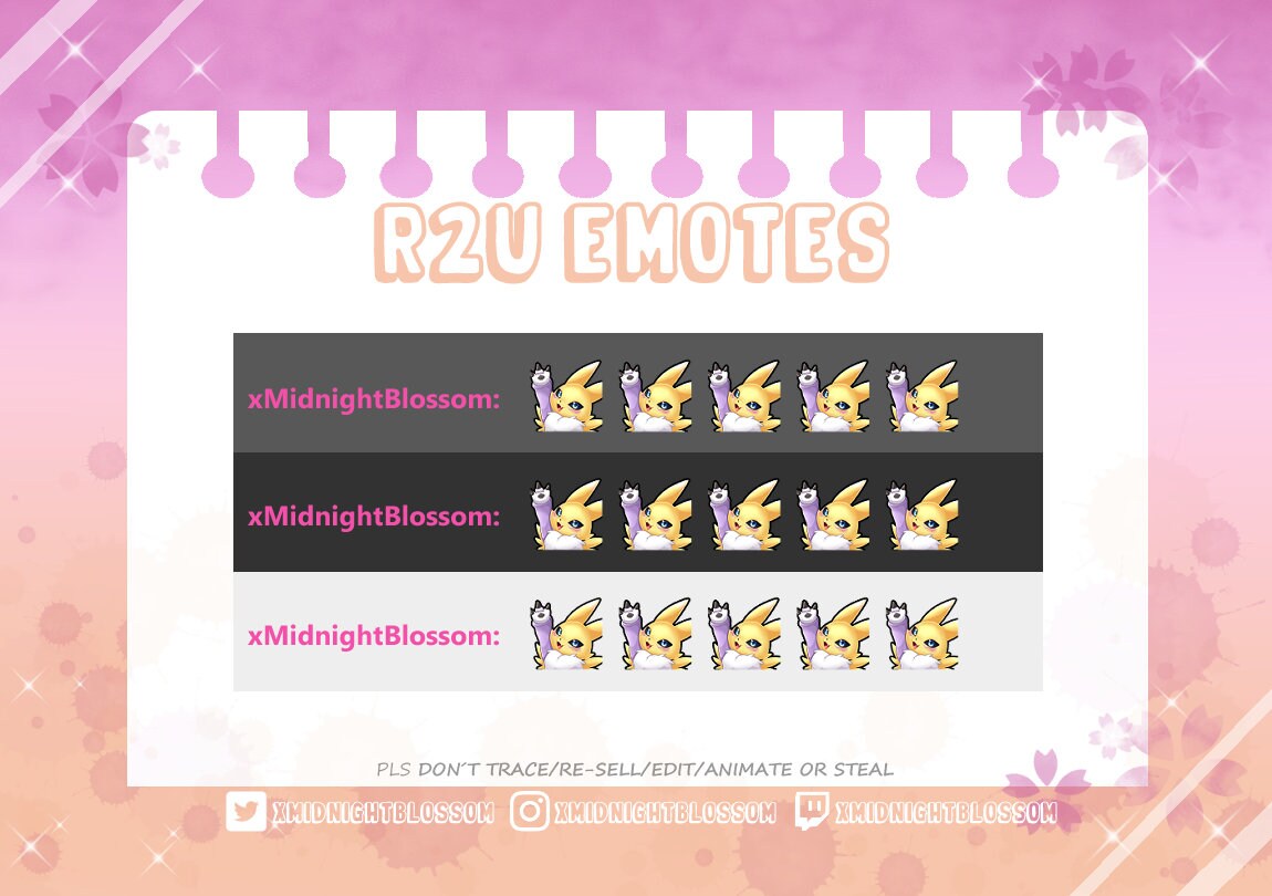 Renamon Wave Hey Hi Hello Hallo Emote para Twitch/Discord, Sticker ...