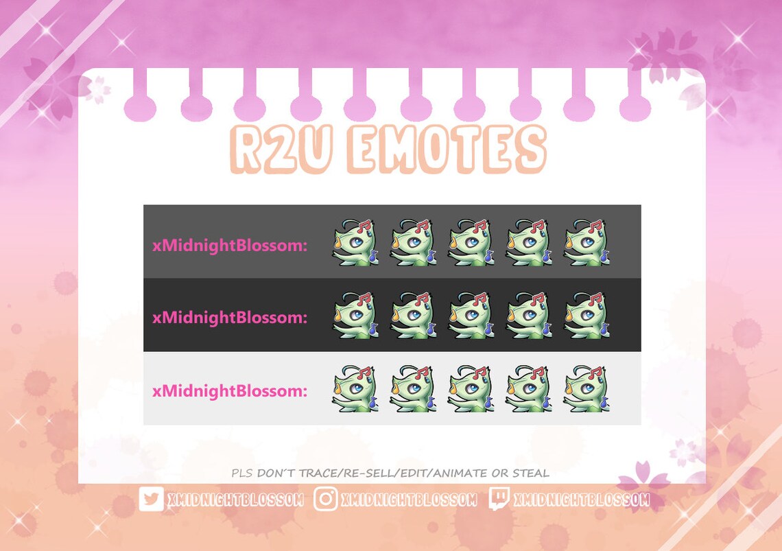 Celebi Dance Party Music Emote Cute Twitch Discord Emote for Streamers ...