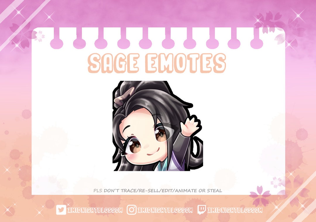 Sage Wave Hey Hi Hello Emote for Twitch/discord, Sticker Emote for ...
