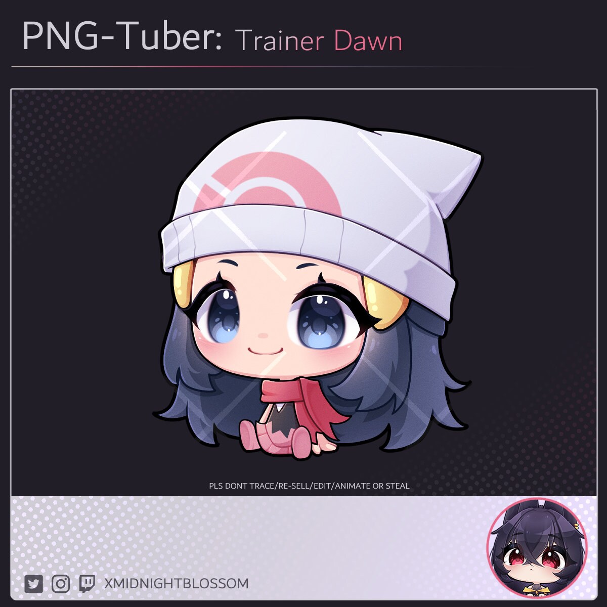 Cute Chibi Dawn Lucia | PNG Tuber | Stream Asset | Cam |reactive PNG ...