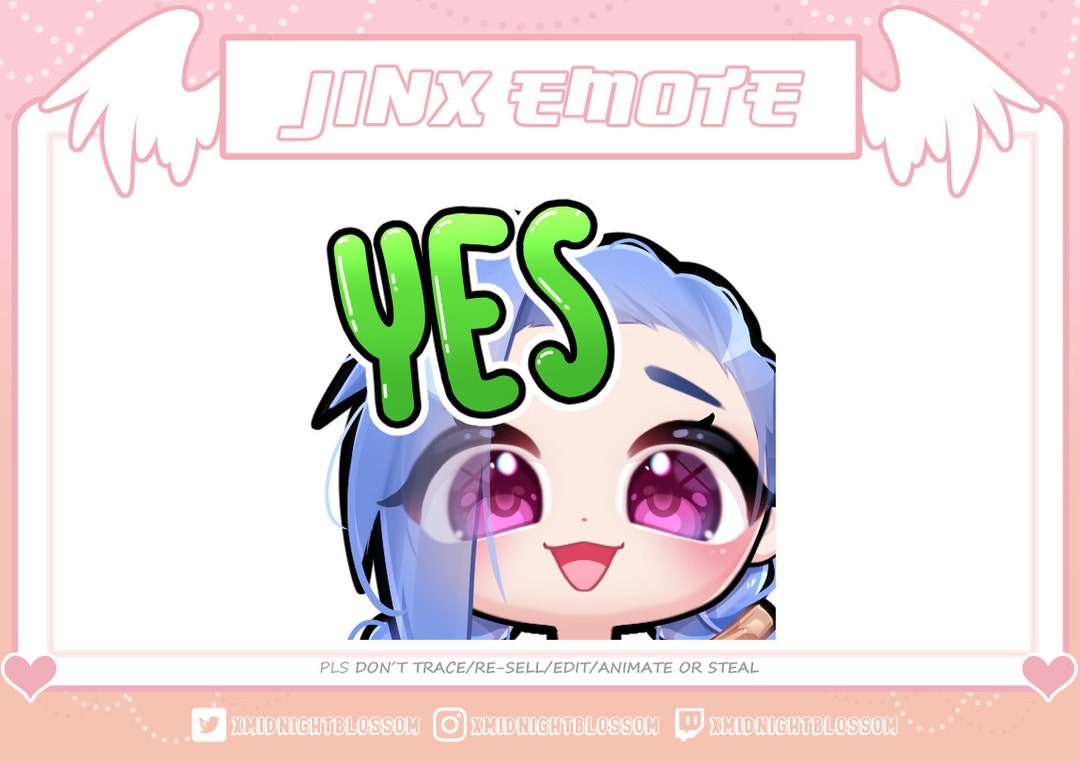 Cute Jinx League of Legends yes Emotetwitch Discord Emotes Twitch ...