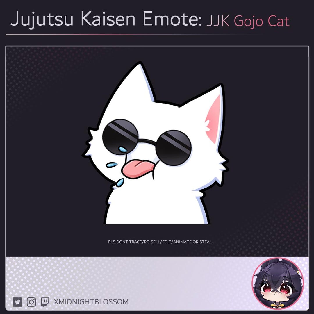 Animated Cute Go Jo Mlem/blblbl Cat Emote "jjk" | Twitch Discord Emotes ...