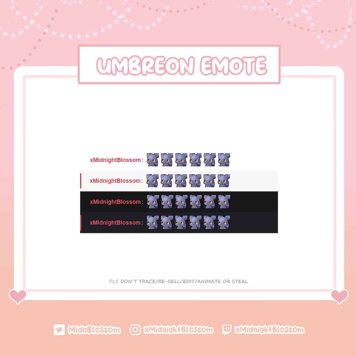 Shiny Umbreon Nachtara "pout" Emote|twitch Discord Emotes | Twitch ...