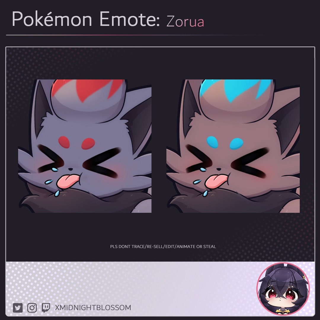 Animated Cute Zorua & Shiny Zorua Mlem BLBLBL Emote | Twitch Discord ...