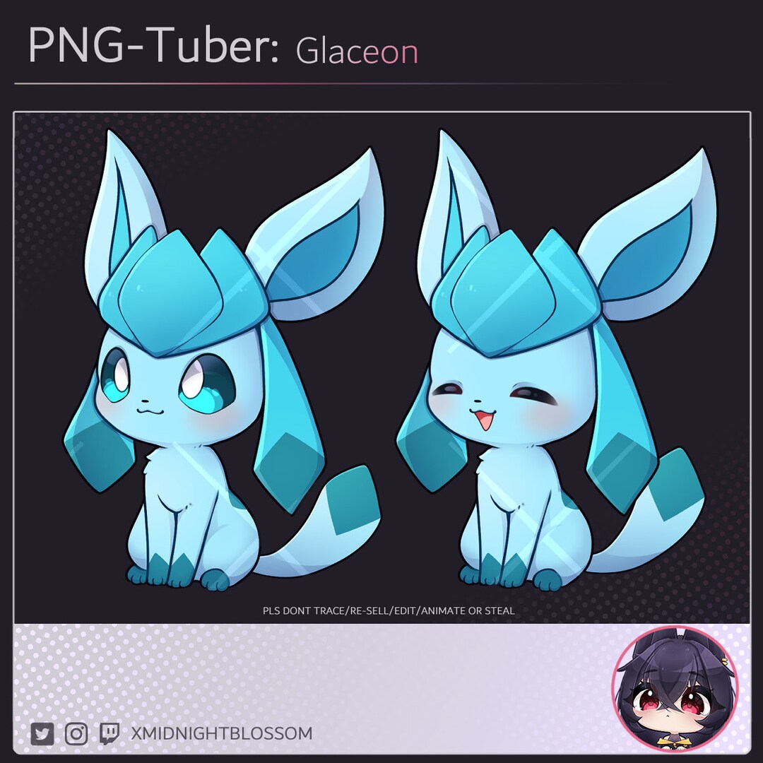 Cute Glaceon Glaziola | PNG Tuber | Stream Asset | Cam |reactive PNG ...