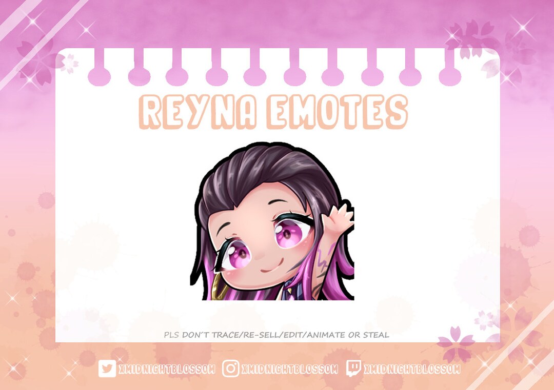 Reyna Wave Hey Hi Hello Emote for Twitch/discord, Sticker Emote for ...