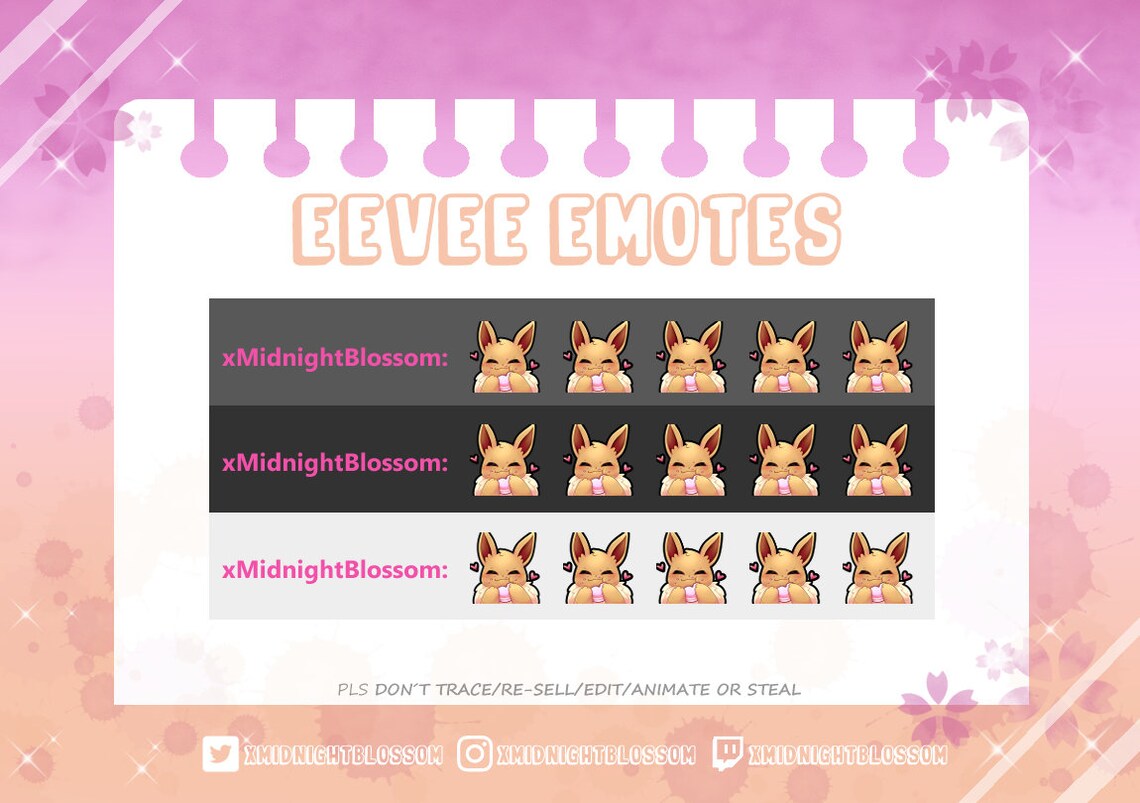 Cute Eevee Eevee Nom Eat Emote for Twitch/discord Sticker - Etsy
