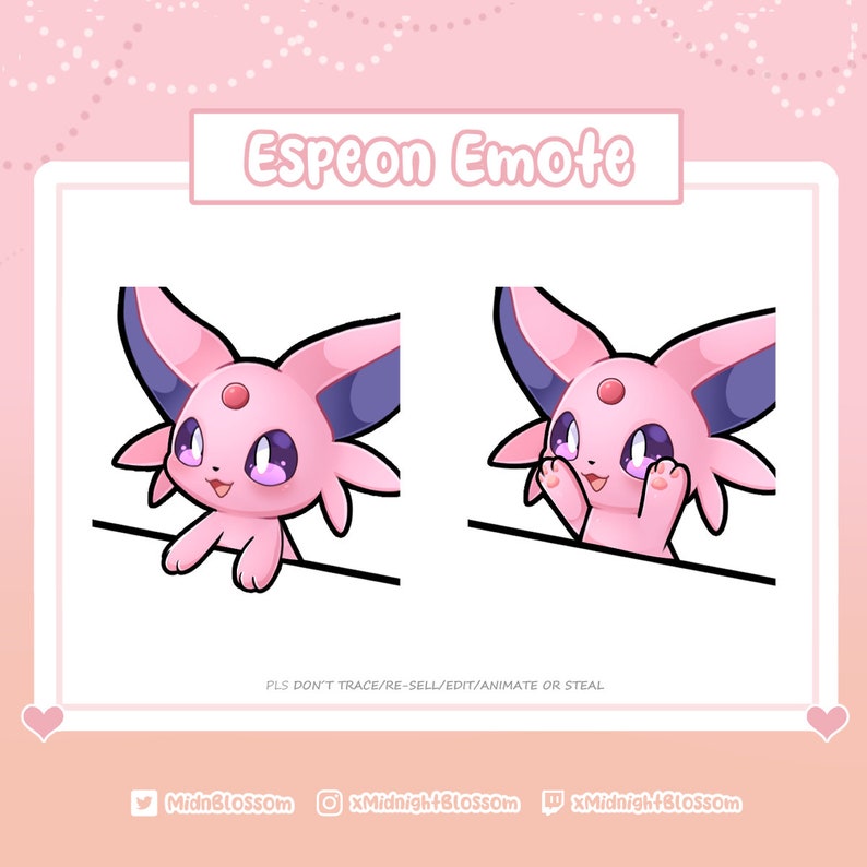 Cute Animated Tap Espeon Psiana Emote for Twitch/discord, Alert for ...