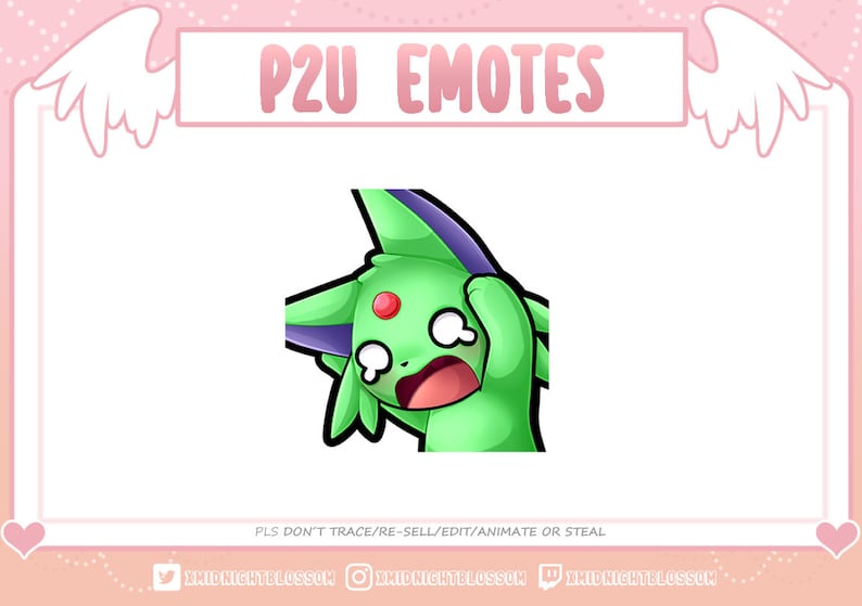 Shiny Espeon Psiana Panic Emote for Twitch/discord, Sticker Emote for ...