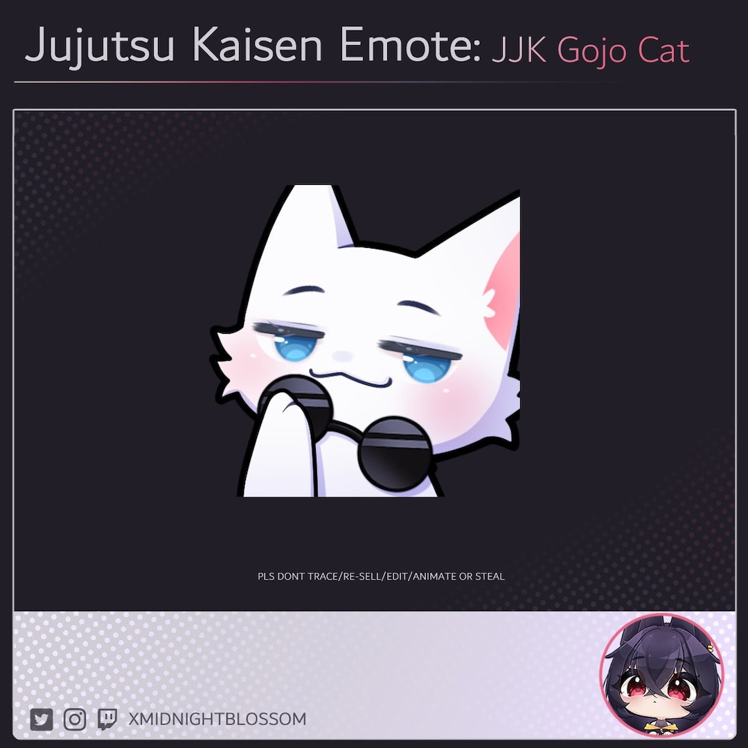 Animated Cute Go Jo Smug Cat Emote "jjk" | Twitch Discord Emotes ...