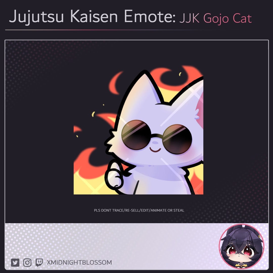 Animated Cute Go Jo This is Fine Cat Emote "jjk" | Twitch Discord ...