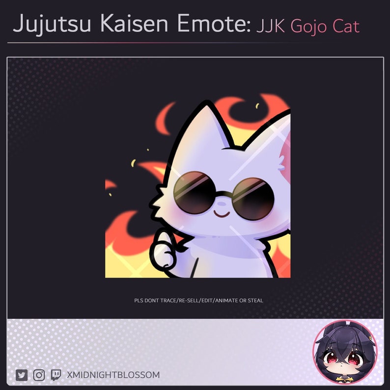 Animated Cute Go Jo This is Fine Cat Emote "jjk" | Twitch Discord ...