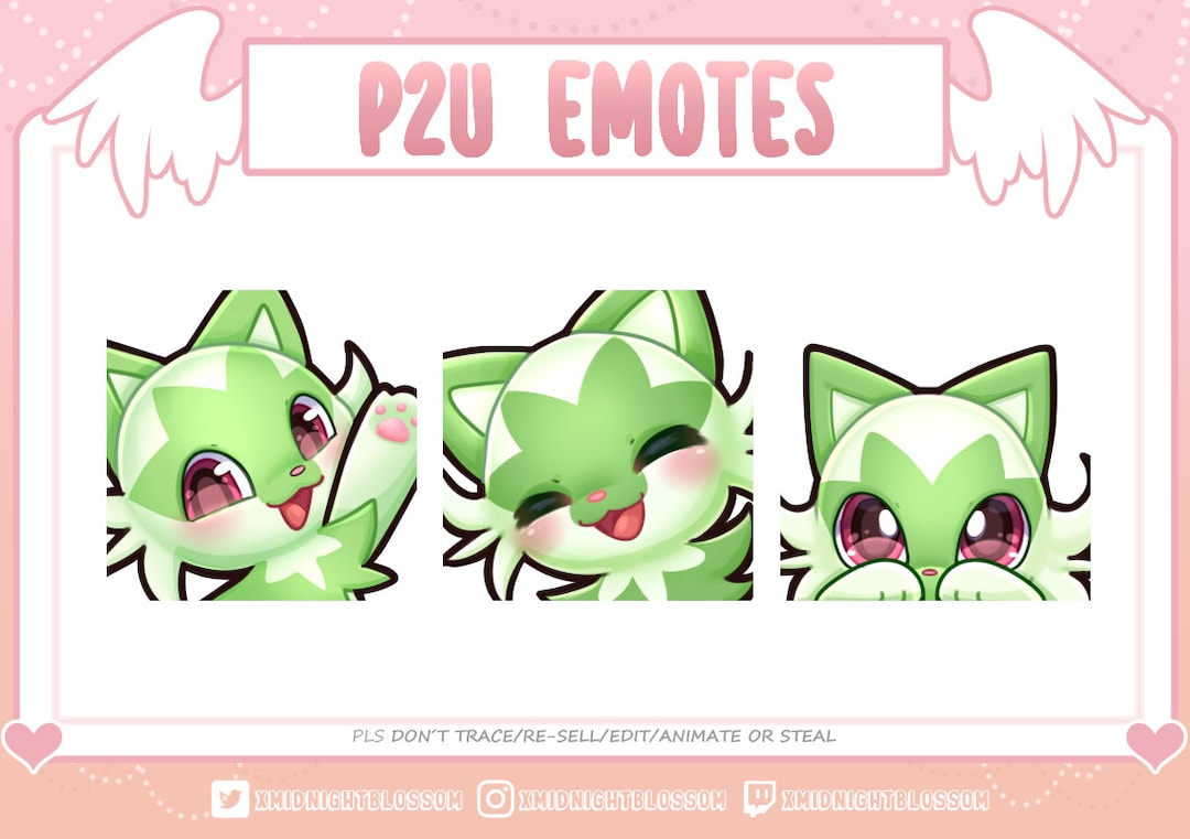 Sprigatito Felori Emote Set for Twitch/discord, Sticker Emote for ...