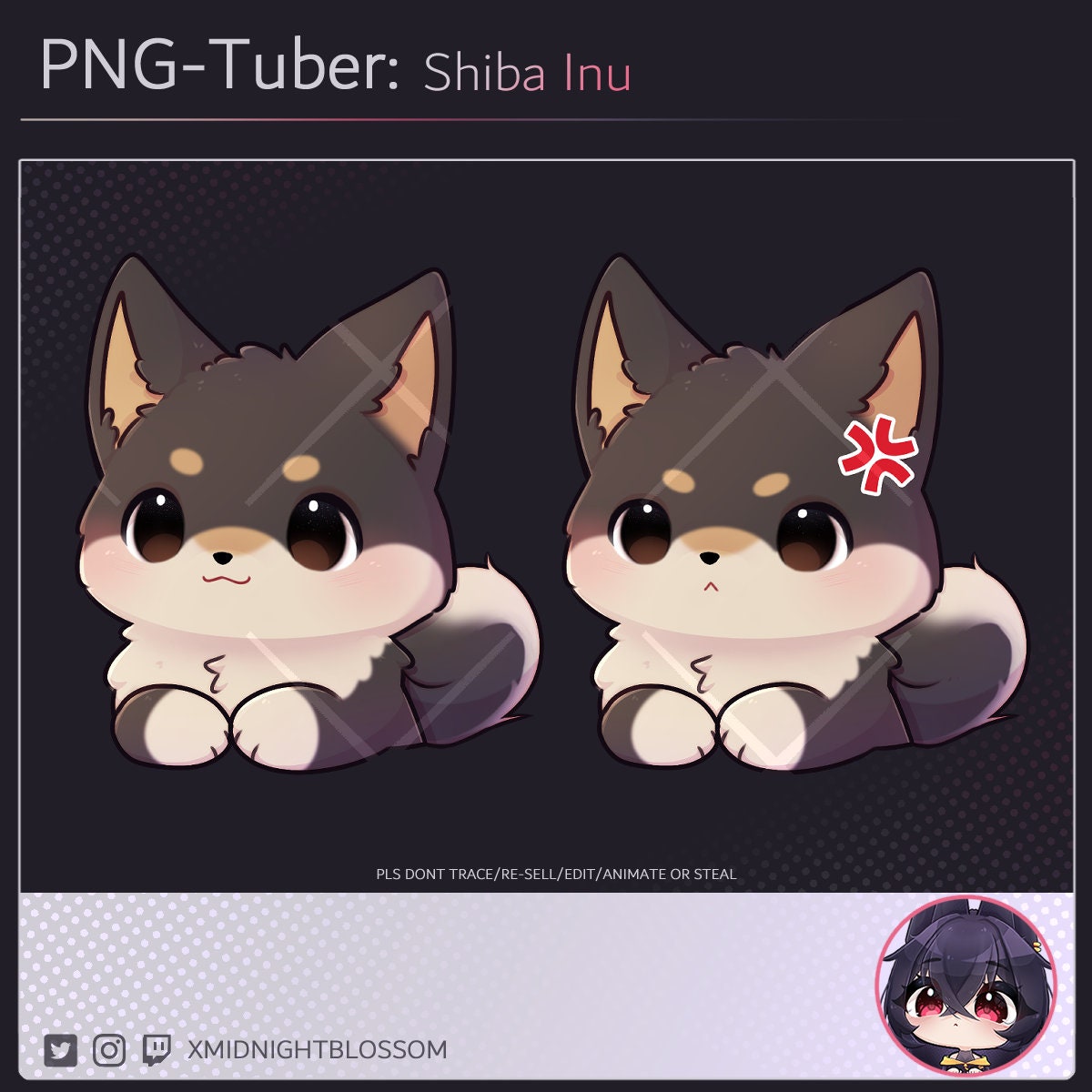 Cute Shiba Inu Chibi | PNG Tuber | Stream Asset | Cam |reactive PNG ...