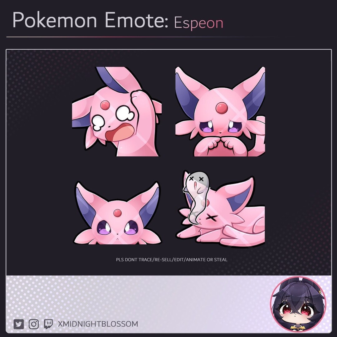 Espeon Pokemon Emote Set |twitch Discord Emotes | Twitch Graphic - Etsy