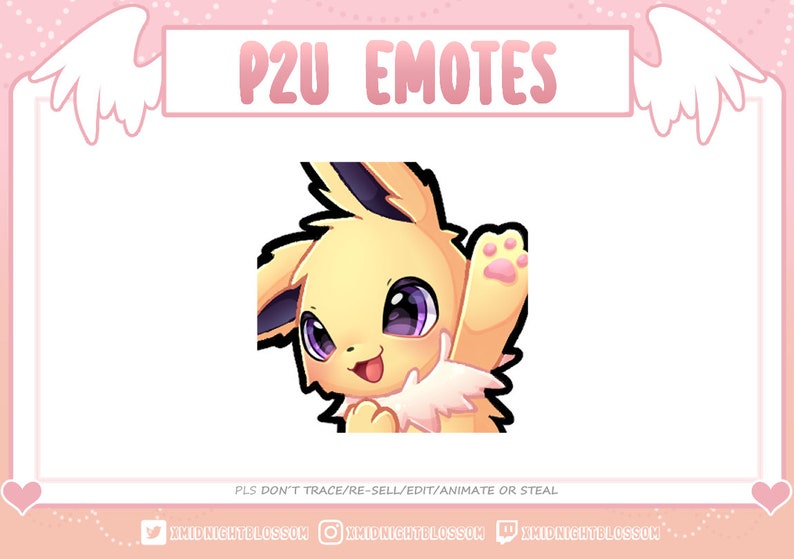 Jolteon Blitza Wave Hi Hello Hello Emote for Twitch/discord, Sticker ...