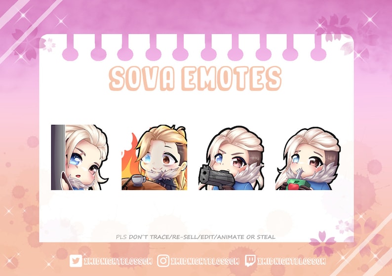 Sova Emote Set for Twitch/discord, Sticker Emote for Streamer Graphic ...