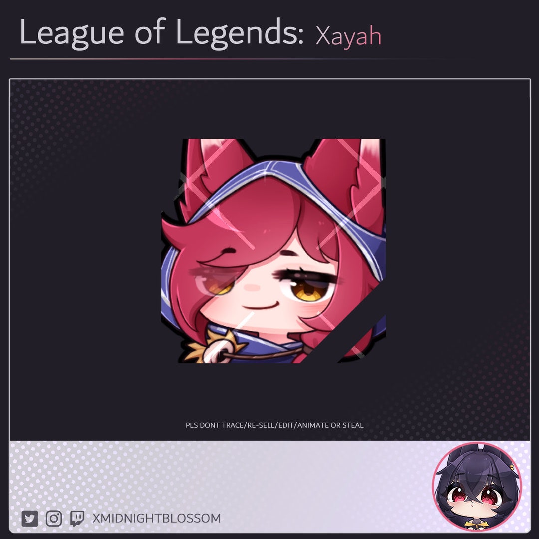 Animated Cute Xayah Smug Smirk Emote "league of Legends" | Twitch ...