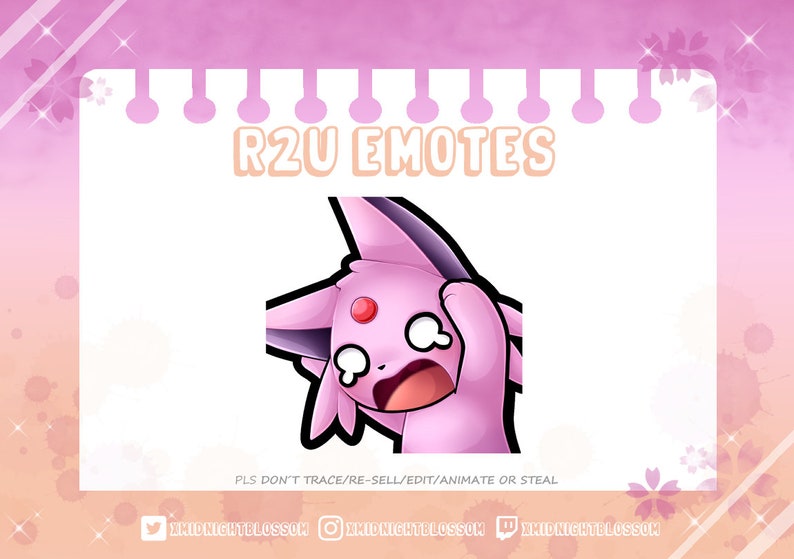 Espeon Psiana Panic Panic Emote for Twitch/discord, Sticker Emote for ...