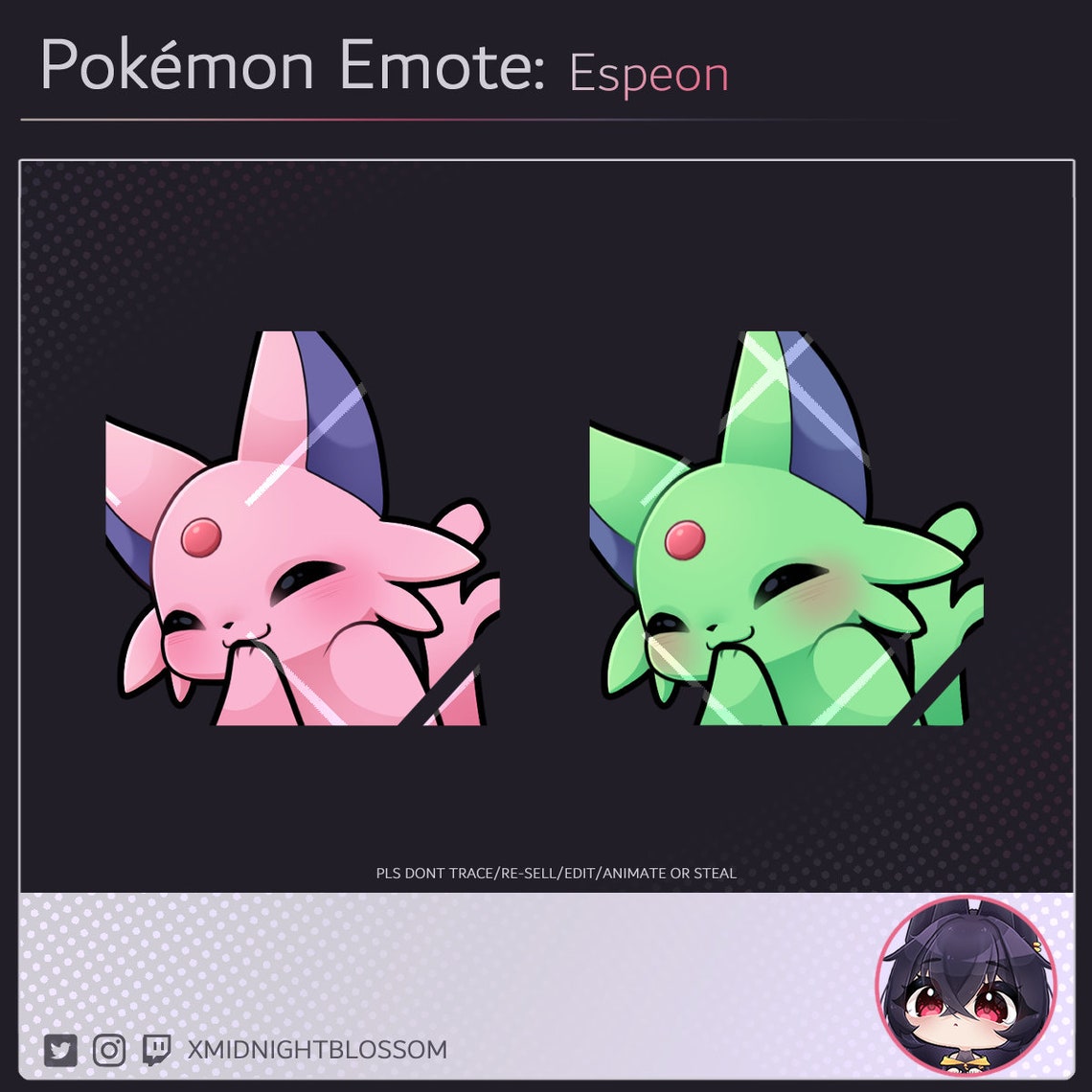 Cute Animated Espeon Psiana and Shiny Espeon Giggle Laugh Emote ...