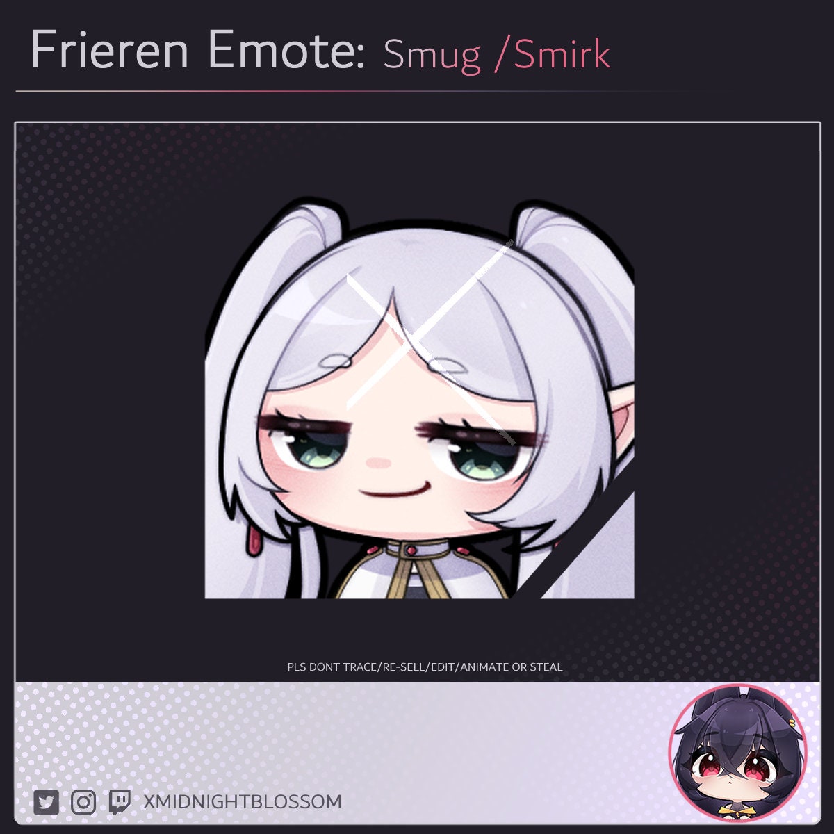 Animated Sousou No Frieren "smug" Emote | Twitch Discord Emotes ...