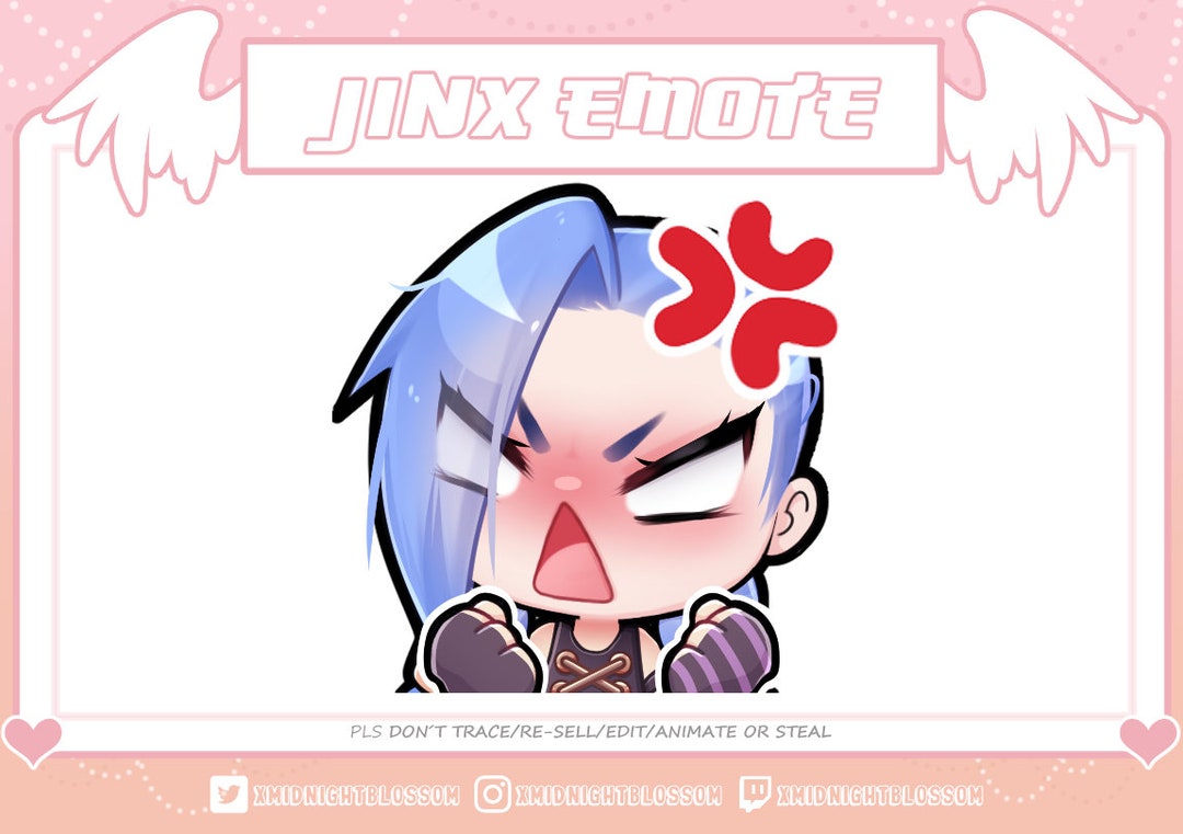 Cute Jinx League of Legends "rage" Emote|twitch Discord Emotes | Twitch ...