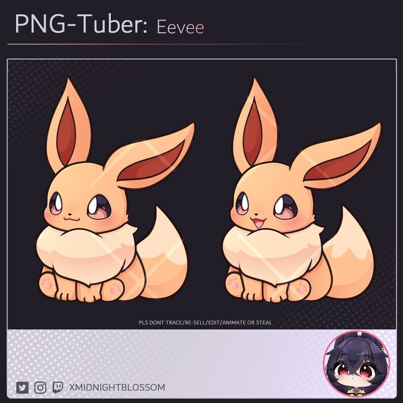 Cute Eevee Eevee PNG Tuber Stream Asset Cam reactive PNG Twitch Youtube ...