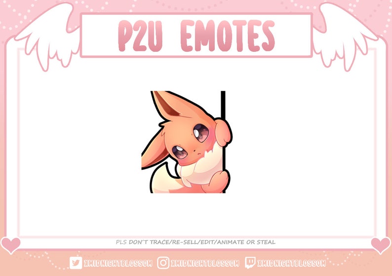 Cute Lurk Eevee Eevee Emotes for Twitch/discord, Sticker Emote for ...
