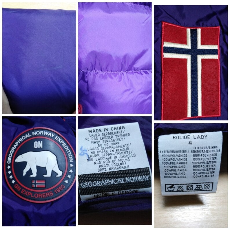 Y2K Puffer Geographical Norway Jacket Coat / Pullover Winter Jacket ...