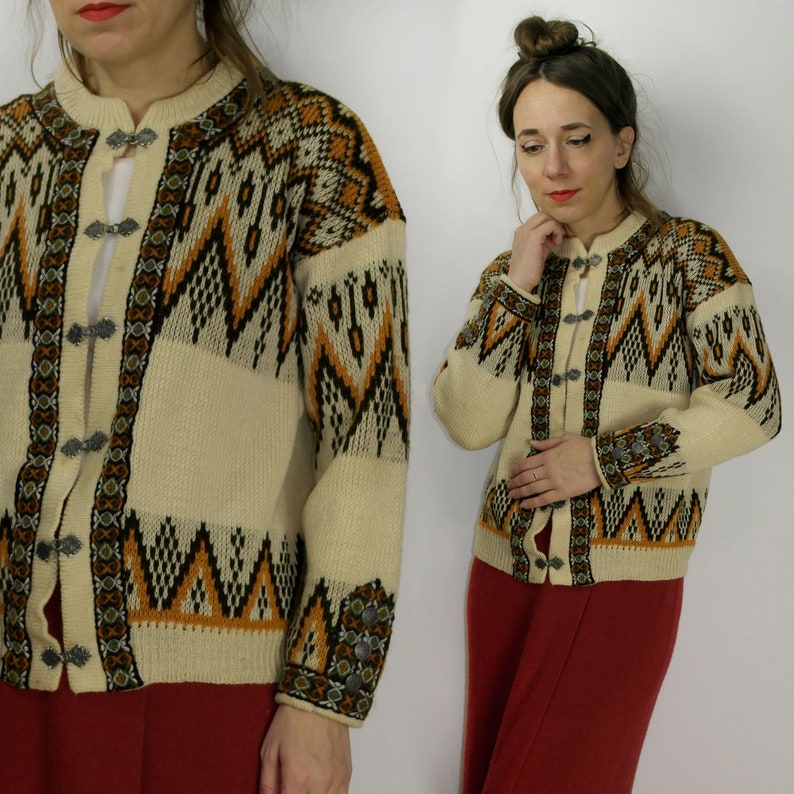 Vintage Nordstrikk Made in Norway Norwegian Folk Wool Sweater / Nordic Wool Pullover / Ethno ...
