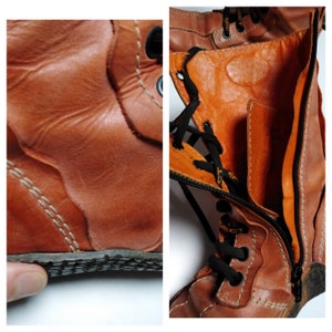 Y2K High „eject” Leather Boots 37 Women Lace up Cosplay Boots Hippie ...