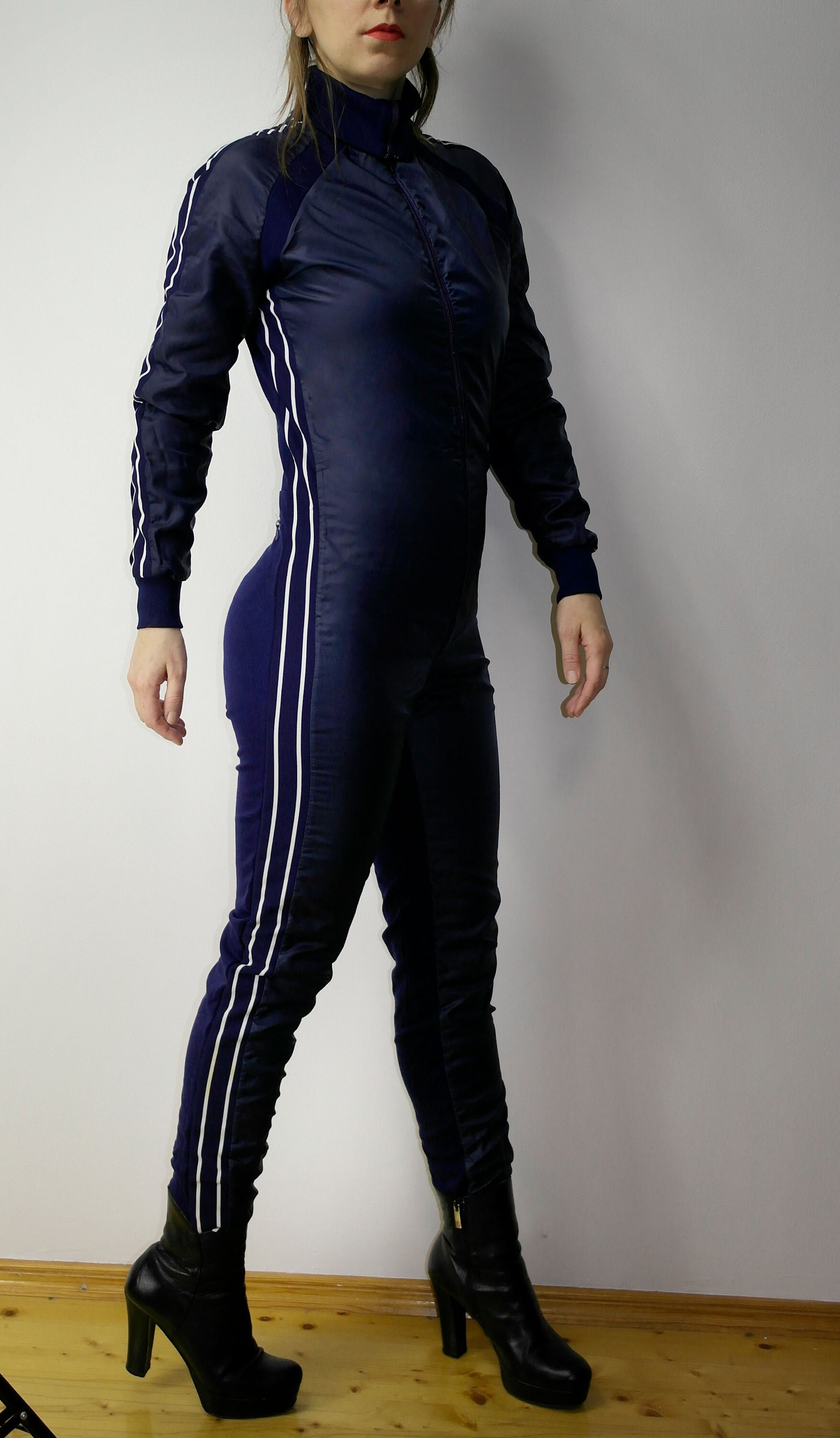 Finnish Vintage Ski Tracksuit One Piece Skiing Suit Warm up Size 46 ...