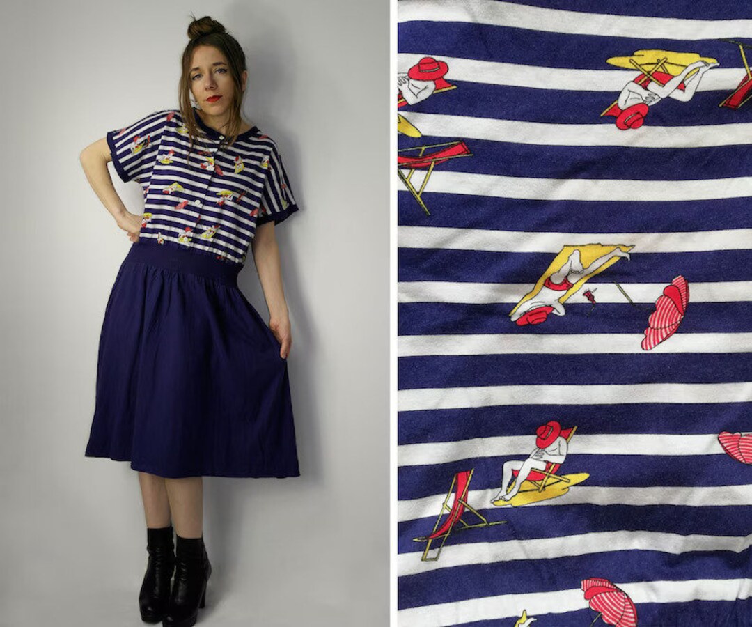 80s Finnish Summer Cotton Dress Marimekko Style Dress Made in Finland ...