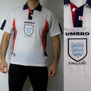England 1998 World Cup Umbro Home Football Jersey 90s Made in England ...