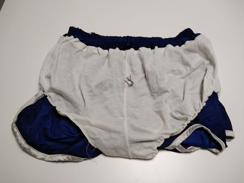 Vintage 80s Polish Sprinter Shorts Blue Colorblock | Shiny Running Gym ...