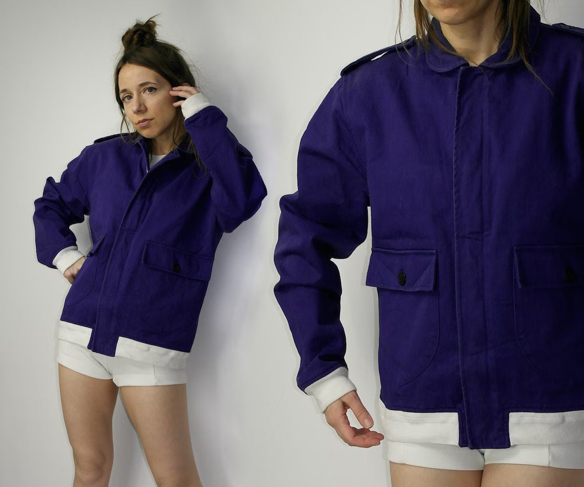 French Maison Kitsune Worker Jacket French Vintage Work Jacket Utility ...