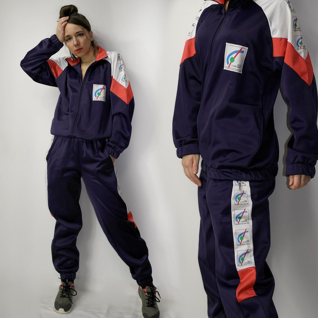 FRENCH Vintage Full Tracksuit Made in France Set Pants and Jacket Petit ...
