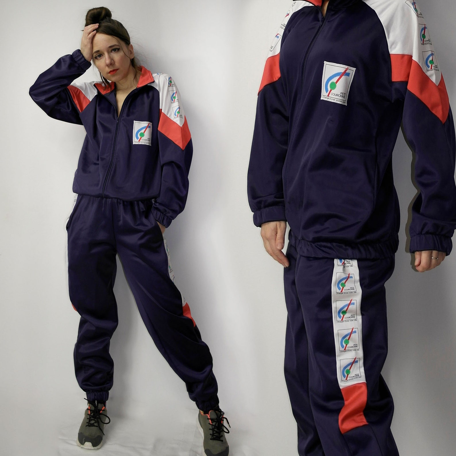 FRENCH Vintage Full Tracksuit Made in France Set Pants and Jacket Petit ...