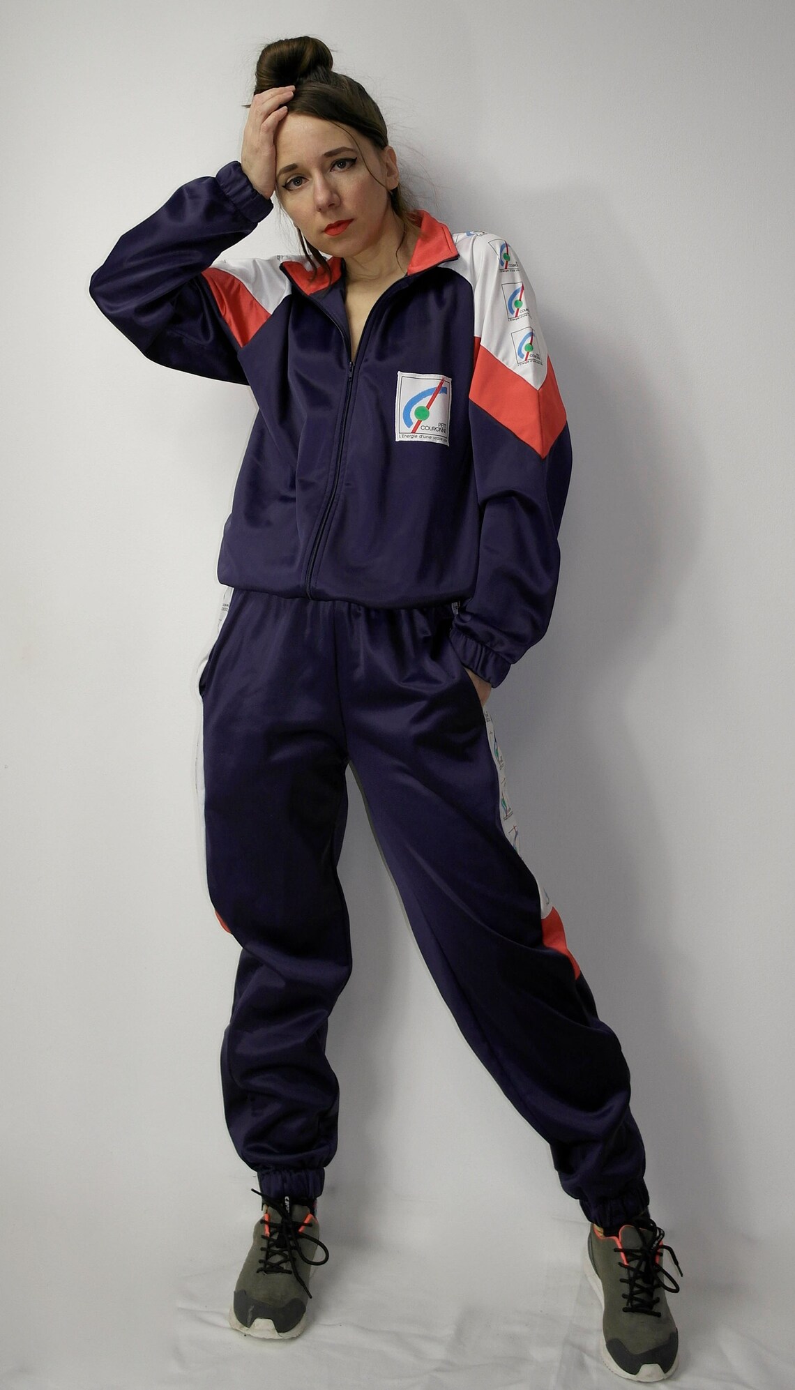FRENCH Vintage Full Tracksuit Made in France Set Pants and Jacket Petit ...