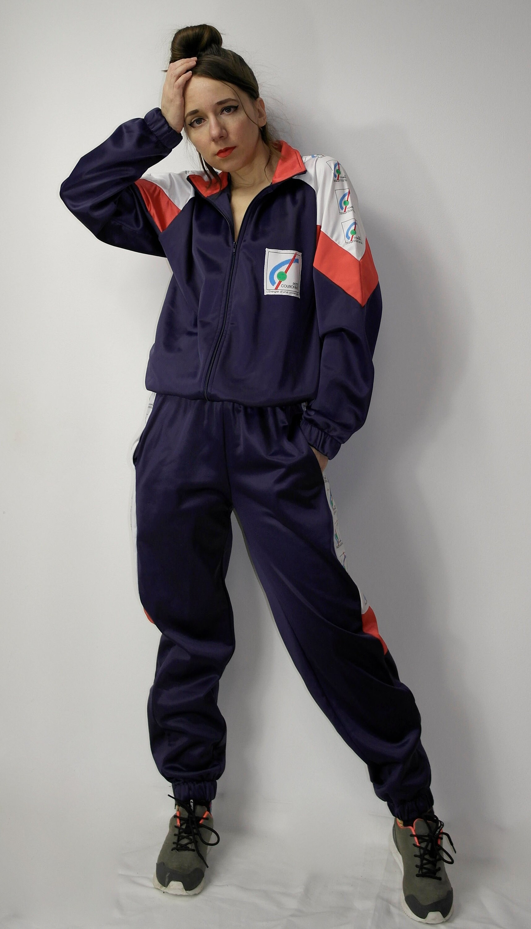 FRENCH Vintage Full Tracksuit Made in France Set Pants and Jacket Petit ...