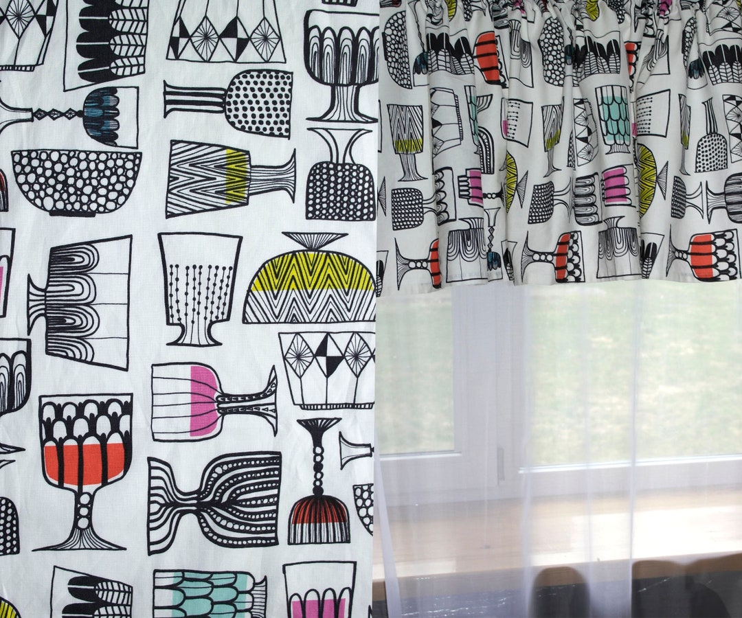 Marimekko Curtain Linen Cotton Fabric Finnish Design Finland Long ...