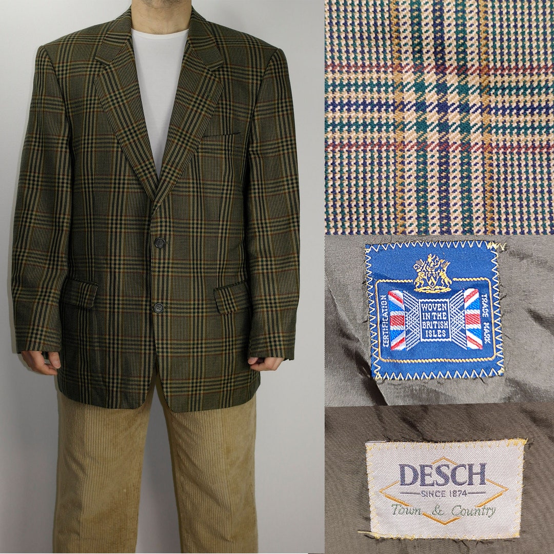 British DESCH Vintage 1980s Pure New Wool Blazer Jacket - Etsy