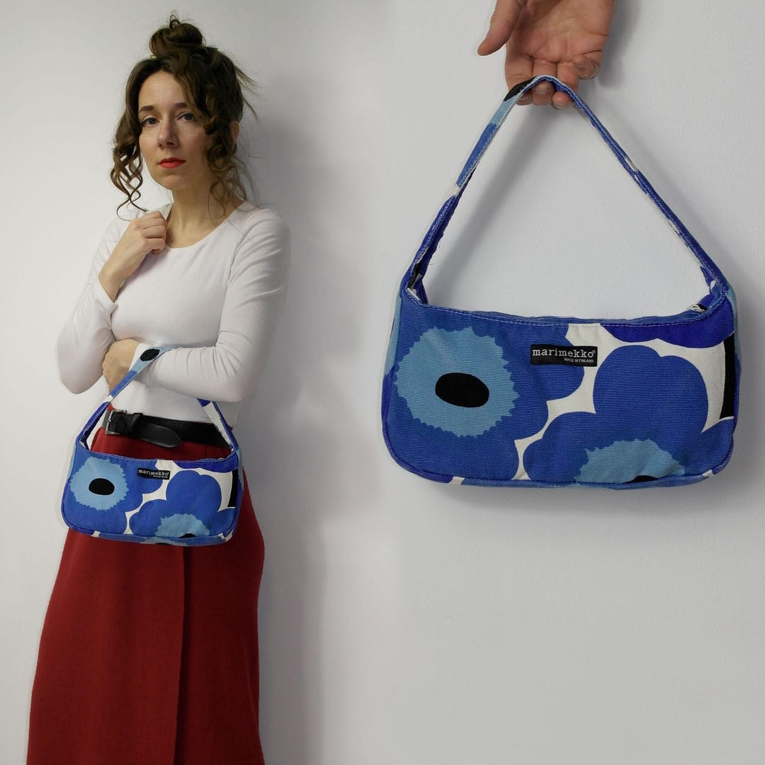 Finnish MARIMEKKO Unikko Vintage Floral Cotton Bag, Made in Finland ...