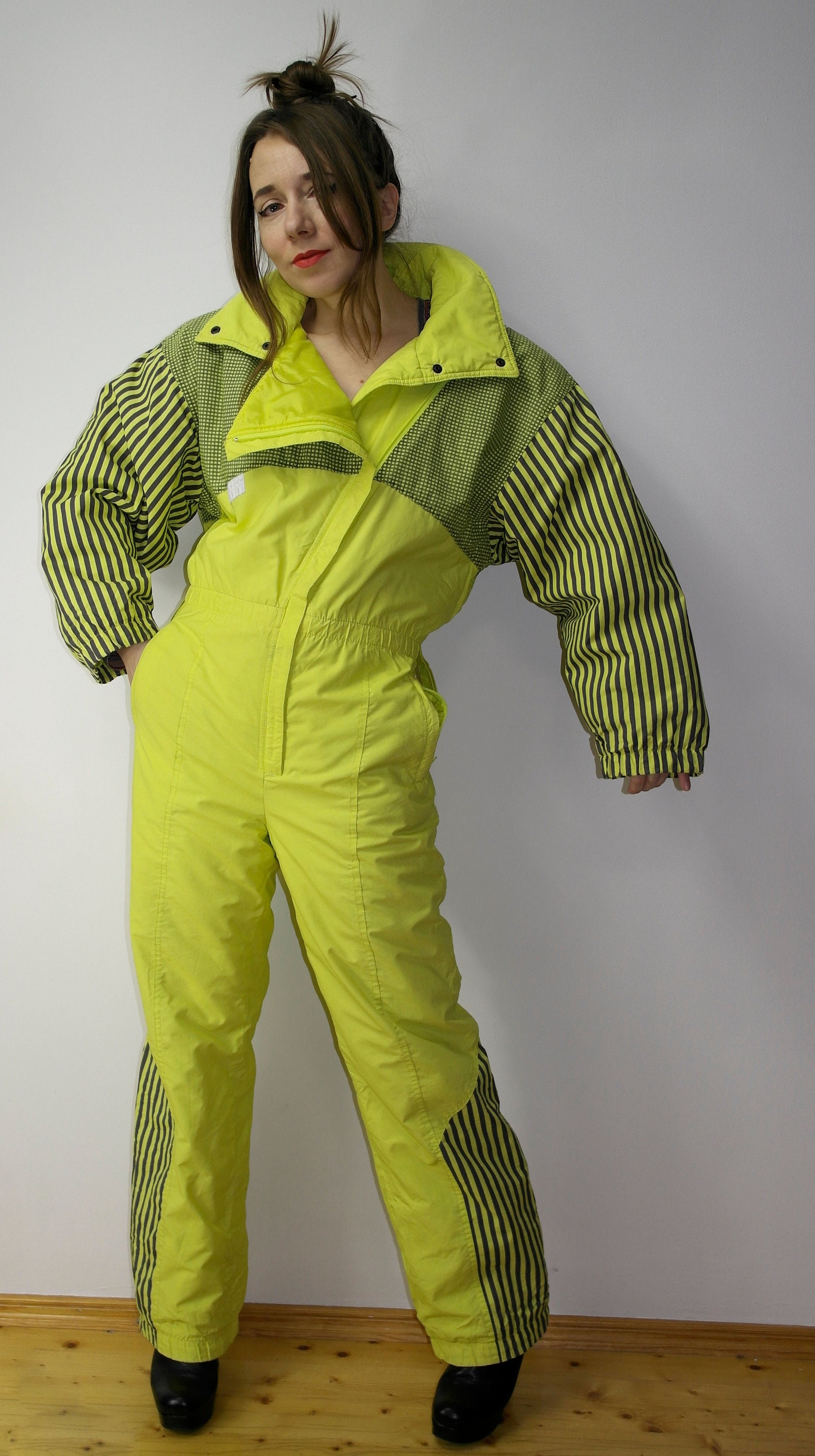 Vintage HH One PIECE SKIING Suit Ski Suit Size 38 Color Block Skiing ...