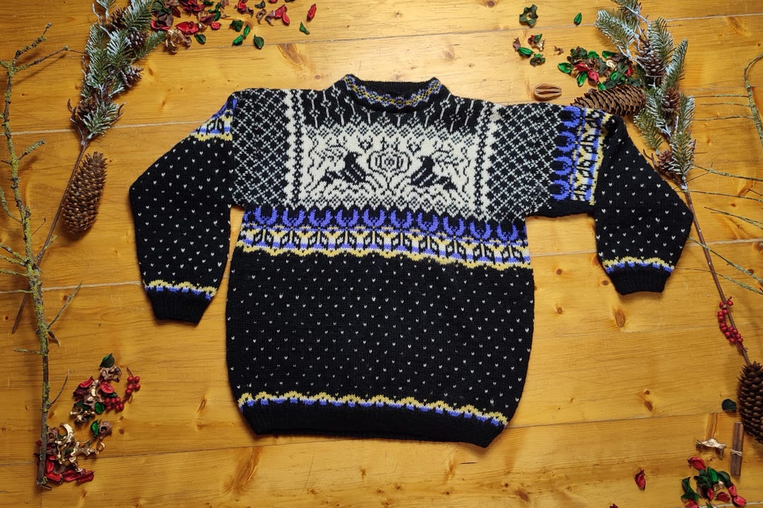 Norwegian Wool Dale of Norway Pattern Sweater / Handmade Dale Garn ...